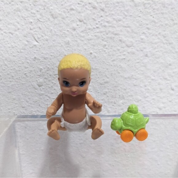Mattel | Toys | Barbie Baby Doll Blonde Hair And Turtle Toy | Poshmark